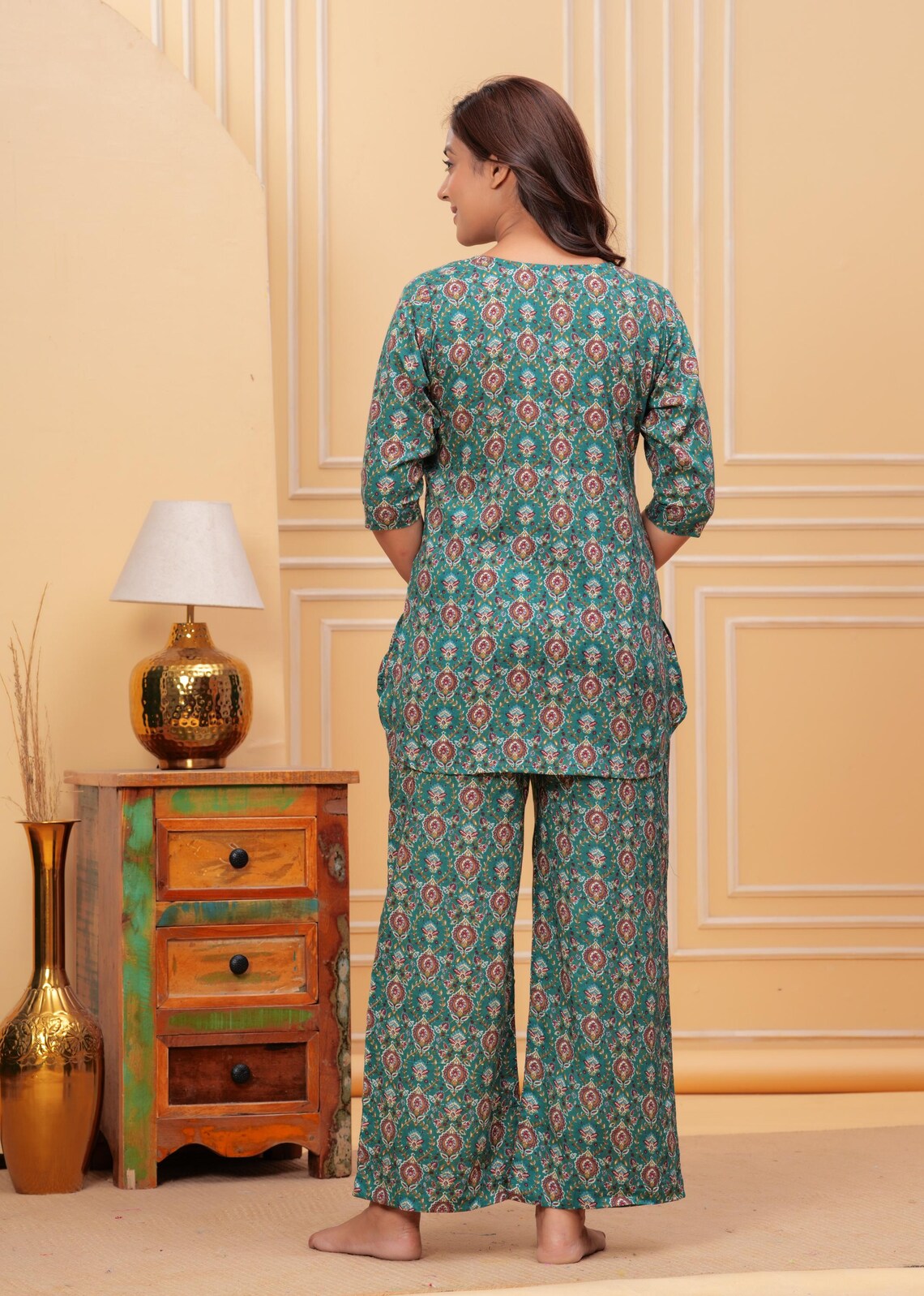 Handcrafted Floral Cotton Co-ord Set: Indian Ethnic Women's Outfit - Etsy