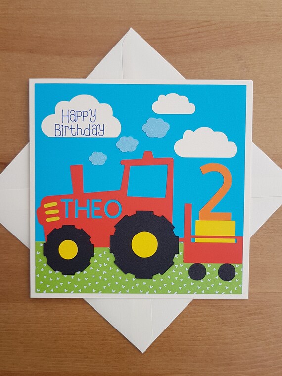 Greeting Cards Paper & Party Supplies Paper red tractor painting ...