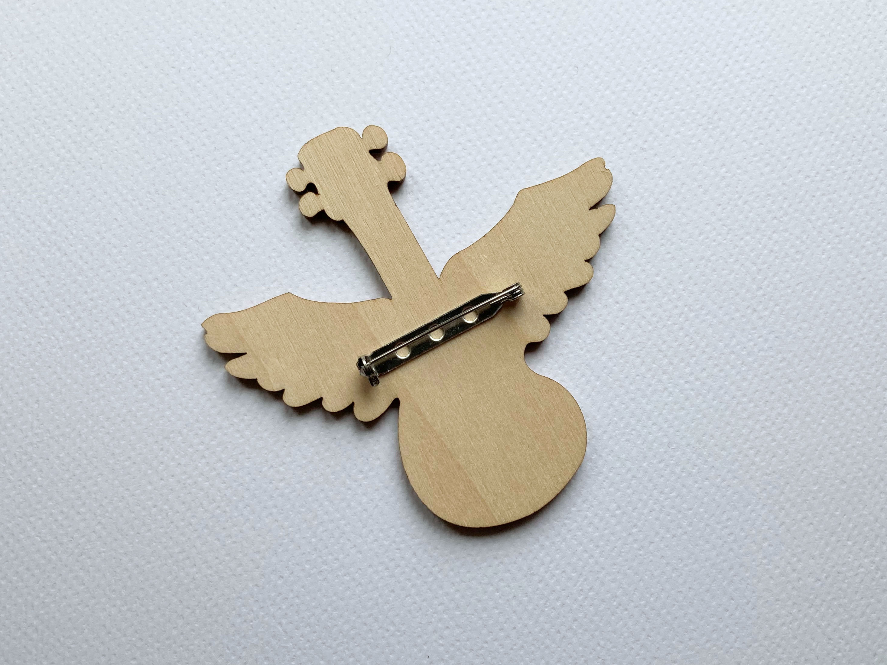 Brooch UKULELE With Wings *DIFFERENT COLOURS*, Laser Cut Wood ...