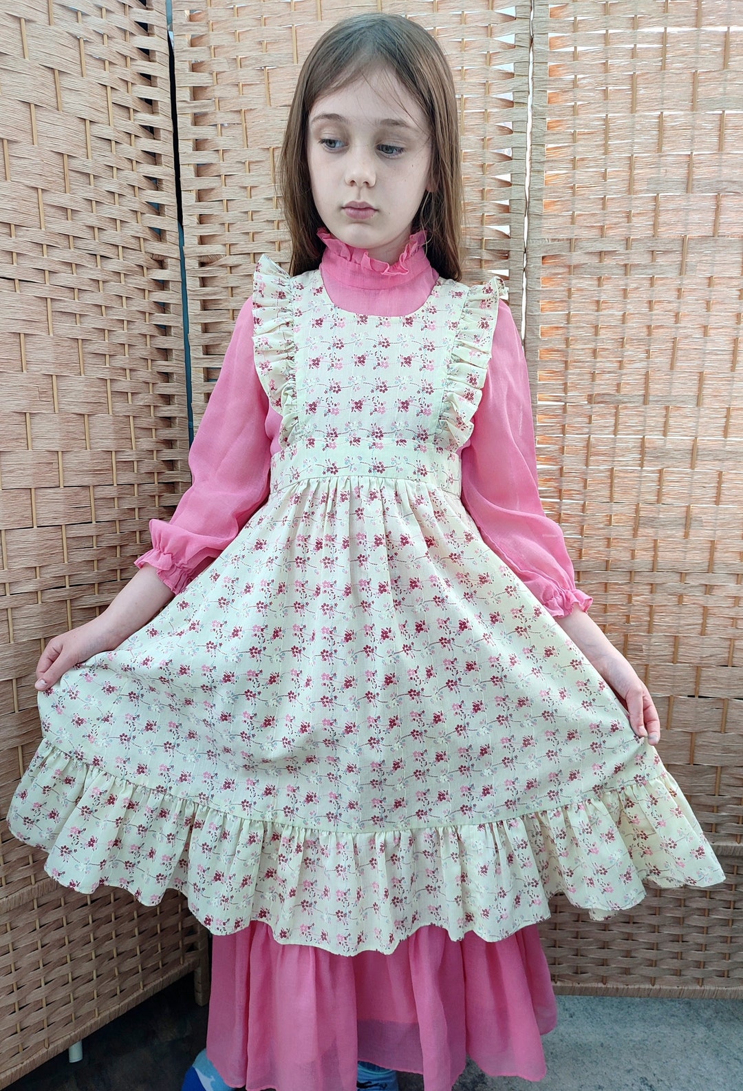 Vintage 1979s Paula Lee Apron Dress Age 6-8 Years - Etsy