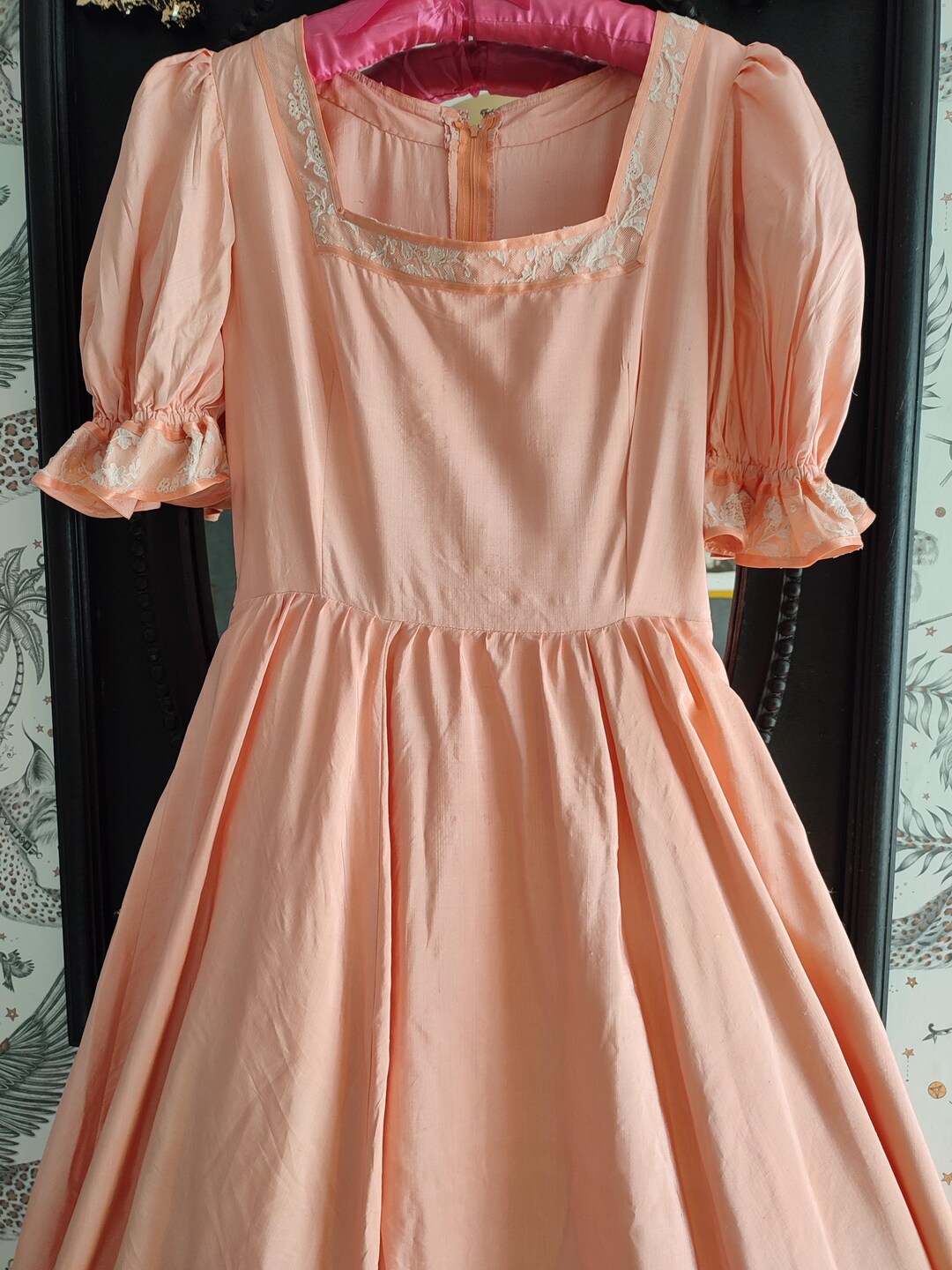 Vintage 1970s Ladies Peach Prairie Dress Size 8-10 - Etsy