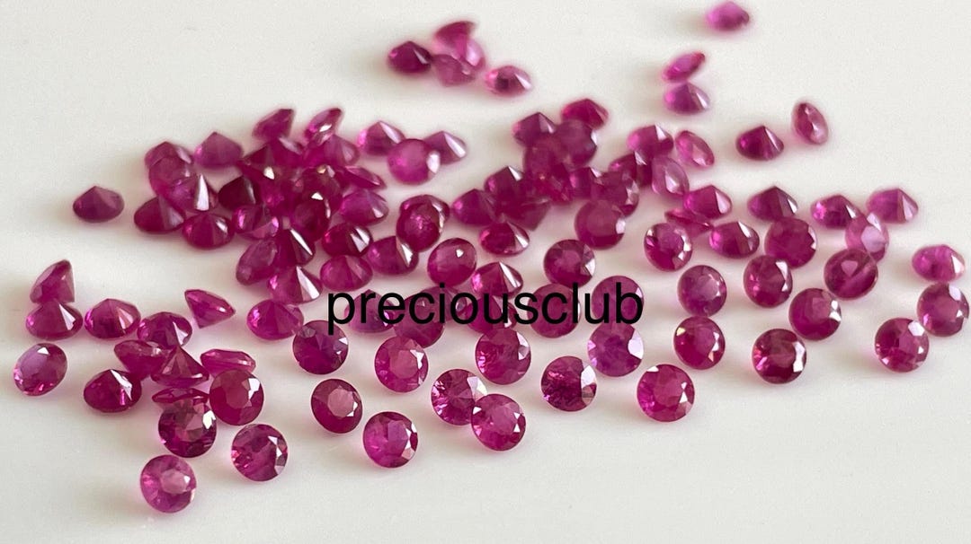 Natural Brilliant Cut Ruby 3mm Round Faceted Cut AAA Quality- Loose ...