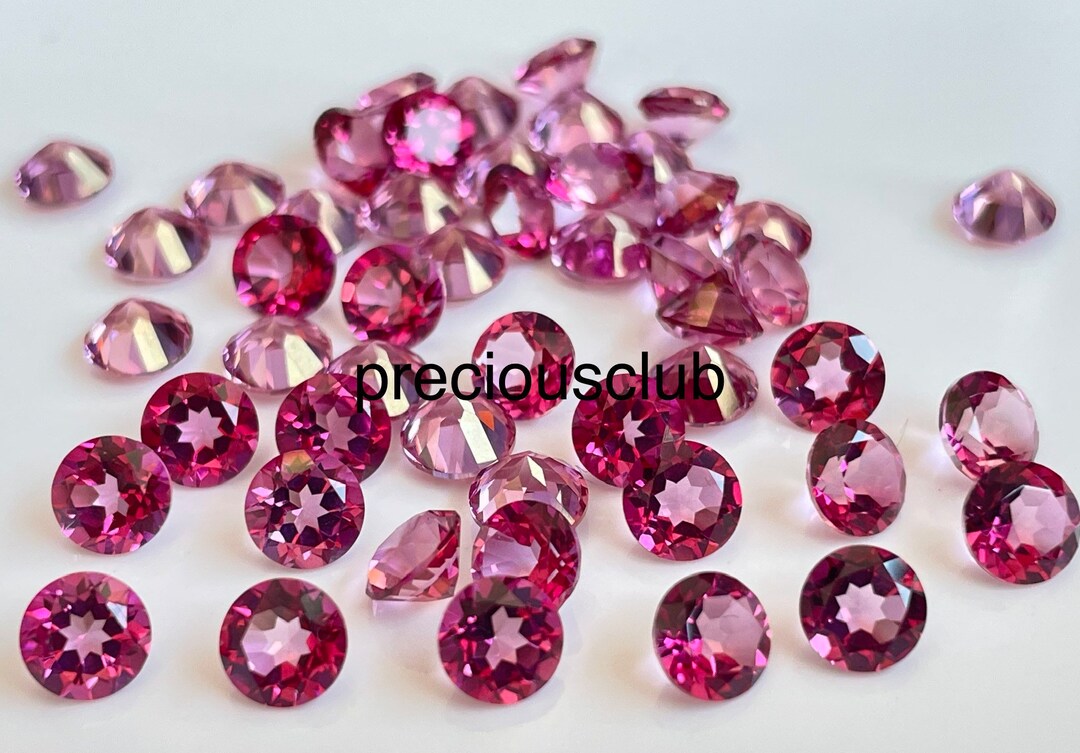 Natural 6mm Coated Pink Topaz Round Faceted AAA Quality - Good Pink ...