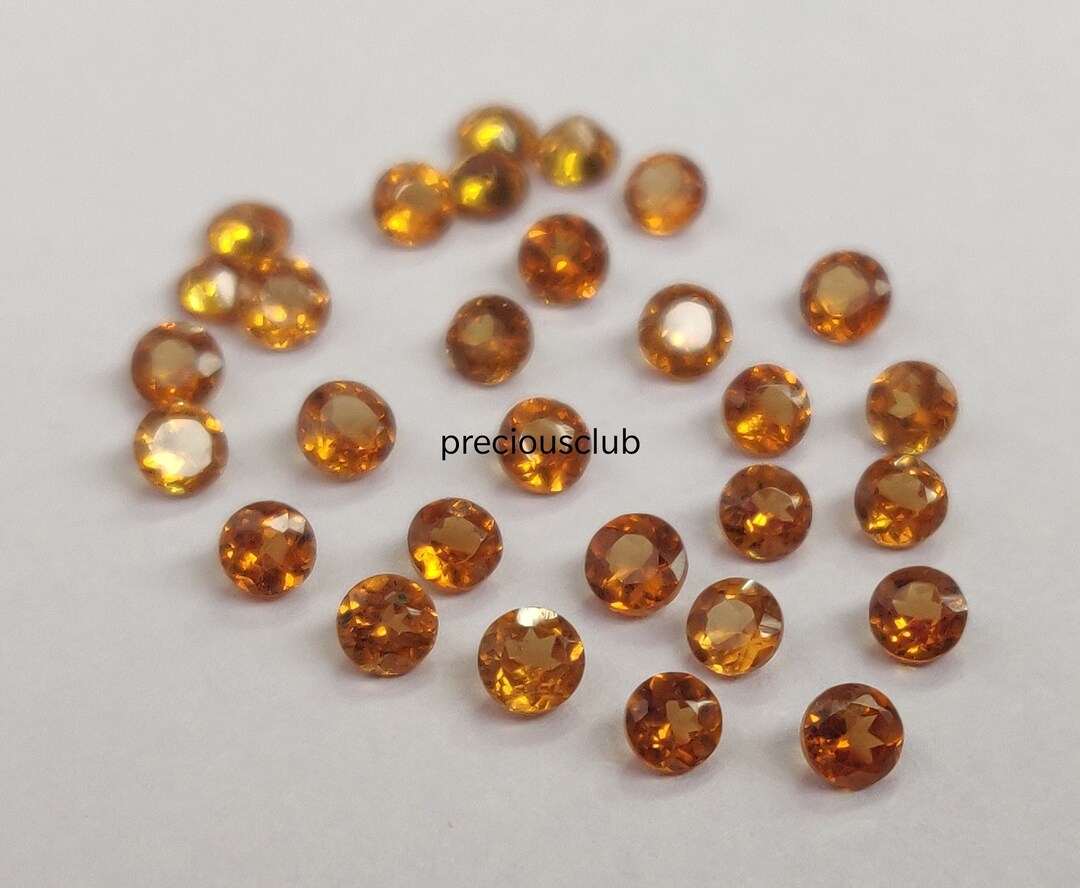 Natural Hessonite Orange Garnet 3mm Round Faceted - AAA Quality Loose ...