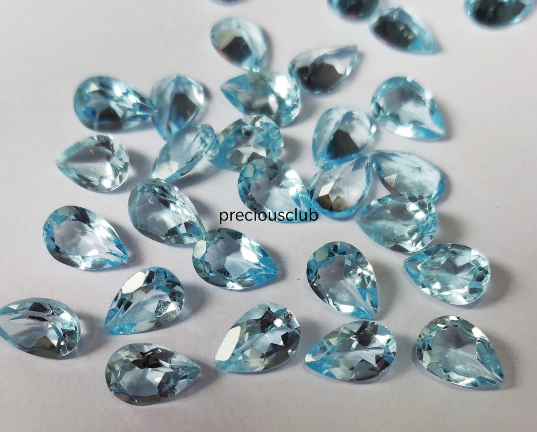 Topacio Azul Cielo Natural Pera 4x6 mm Facetado Topacio - Etsy España