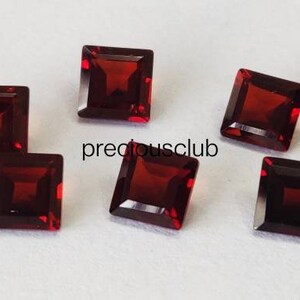 Natural Red Garnet Square Cut 4 Mm Faceted Loose Garnet AAA | Etsy