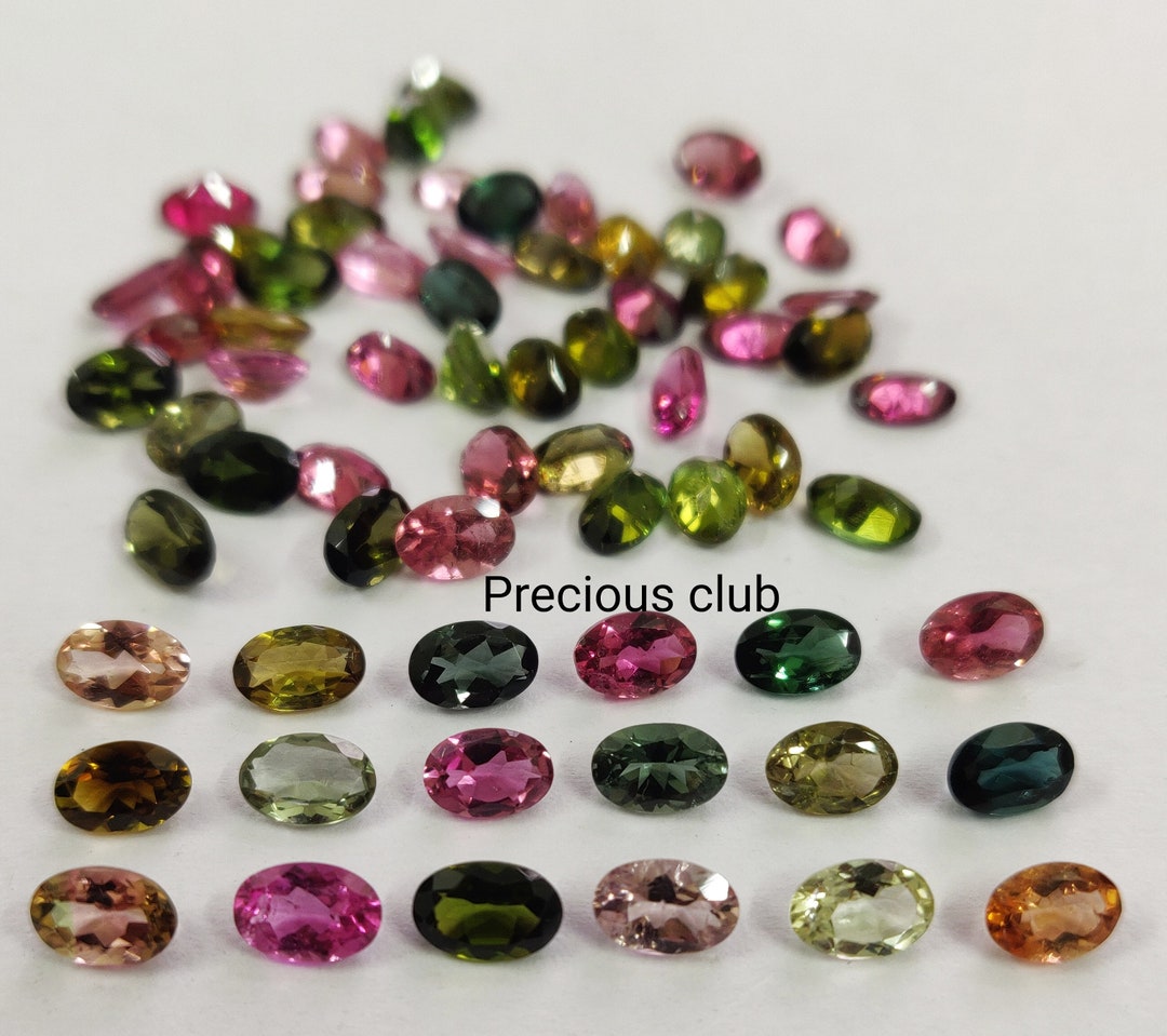 Natural Multicolor Tourmaline Oval Cut 3x5mm Faceted AAA Quality- Loose ...