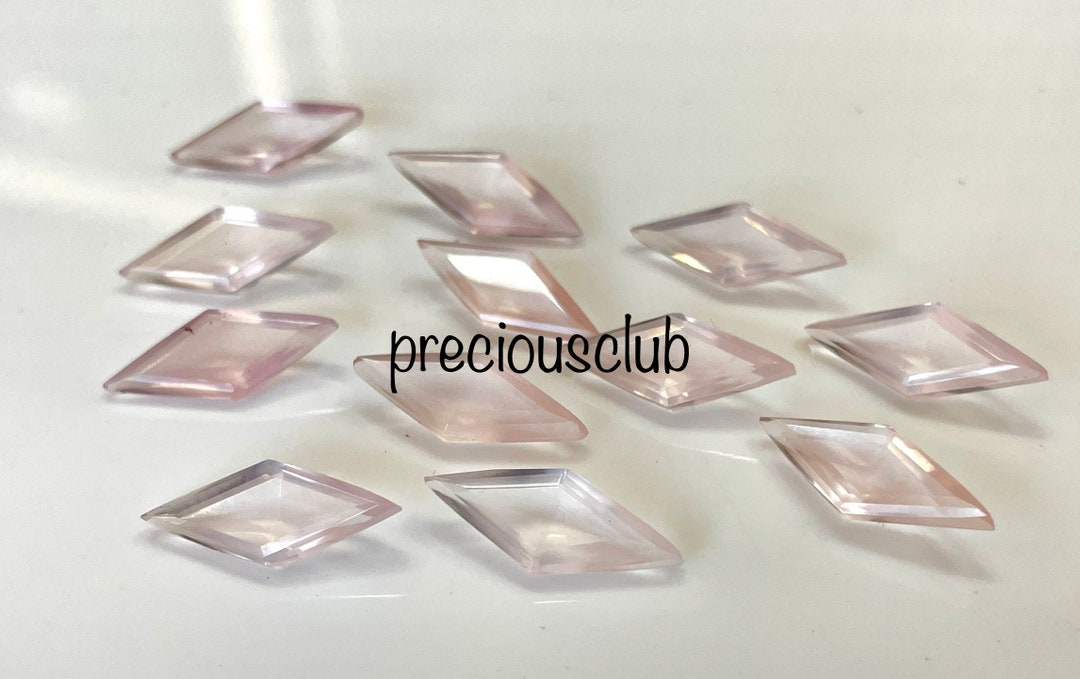 Natural Lozenge Shape Pink Rose Quartz 8x20mm Faceted AAA Quality ...