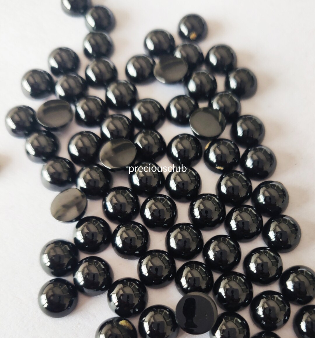 Natural Black Spinel 3 Mm Round Cabochon Loose Black Spinel AAA Quality ...