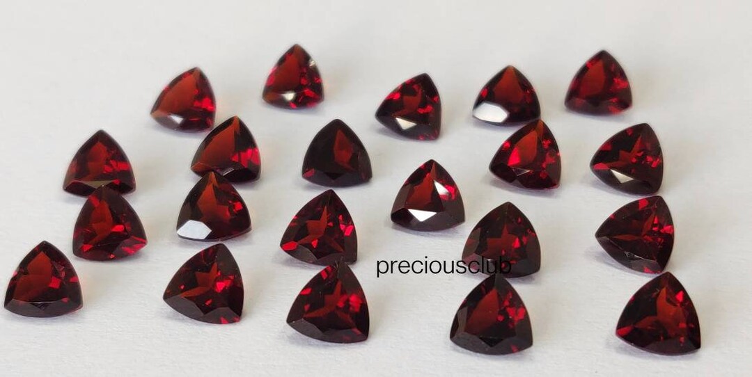 Buy Natural Red Garnet Trillion Cut 8mm Faceted Loose Garnet AAA Top ...