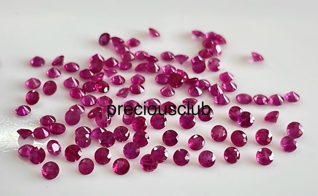 Natural Brilliant Cut Ruby 2mm Round Faceted Cut AAA Quality- Loose ...