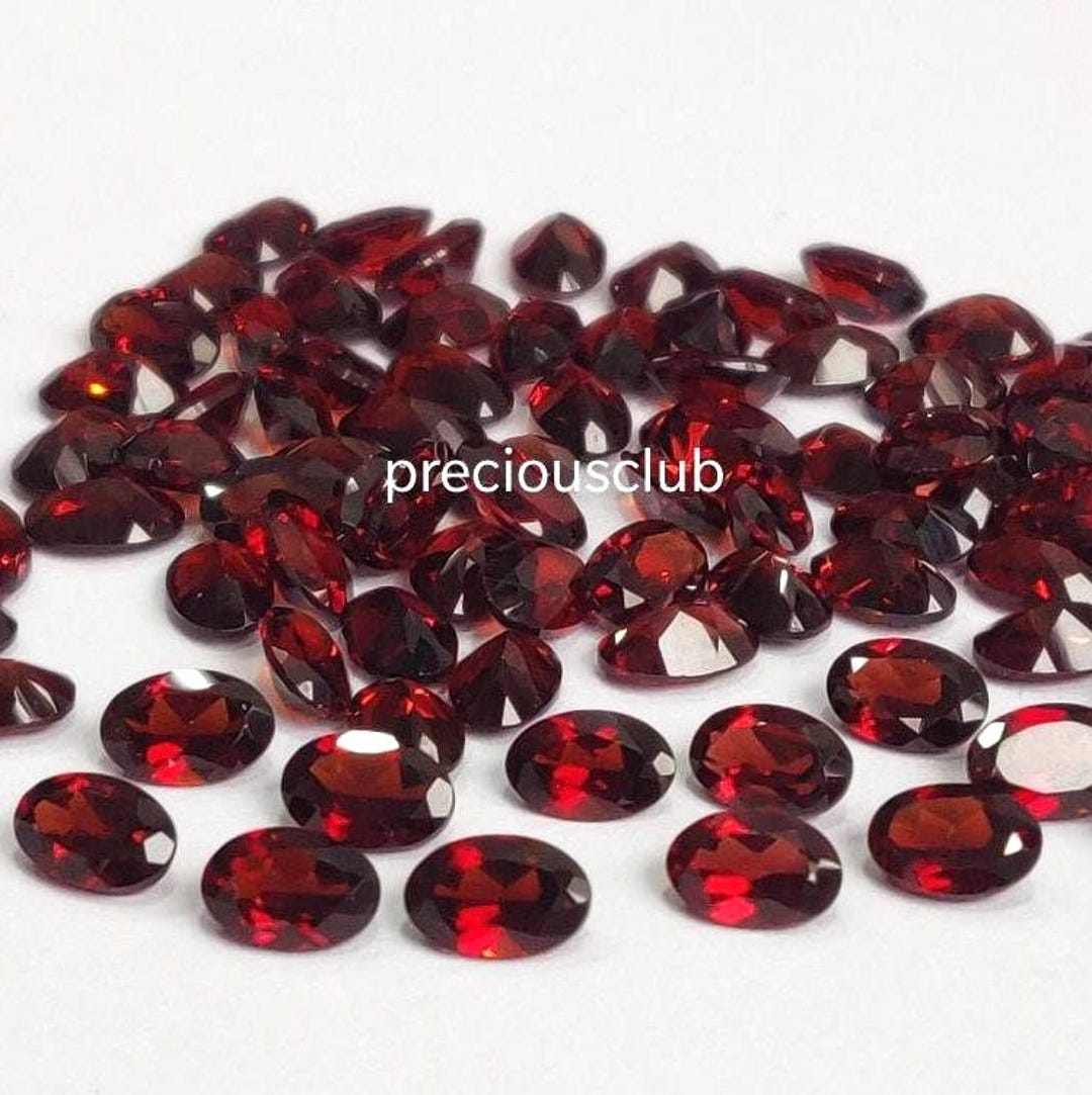 Natural Red Garnet Oval Cut 3x4mm Faceted - Loose Garnet AAA Top ...