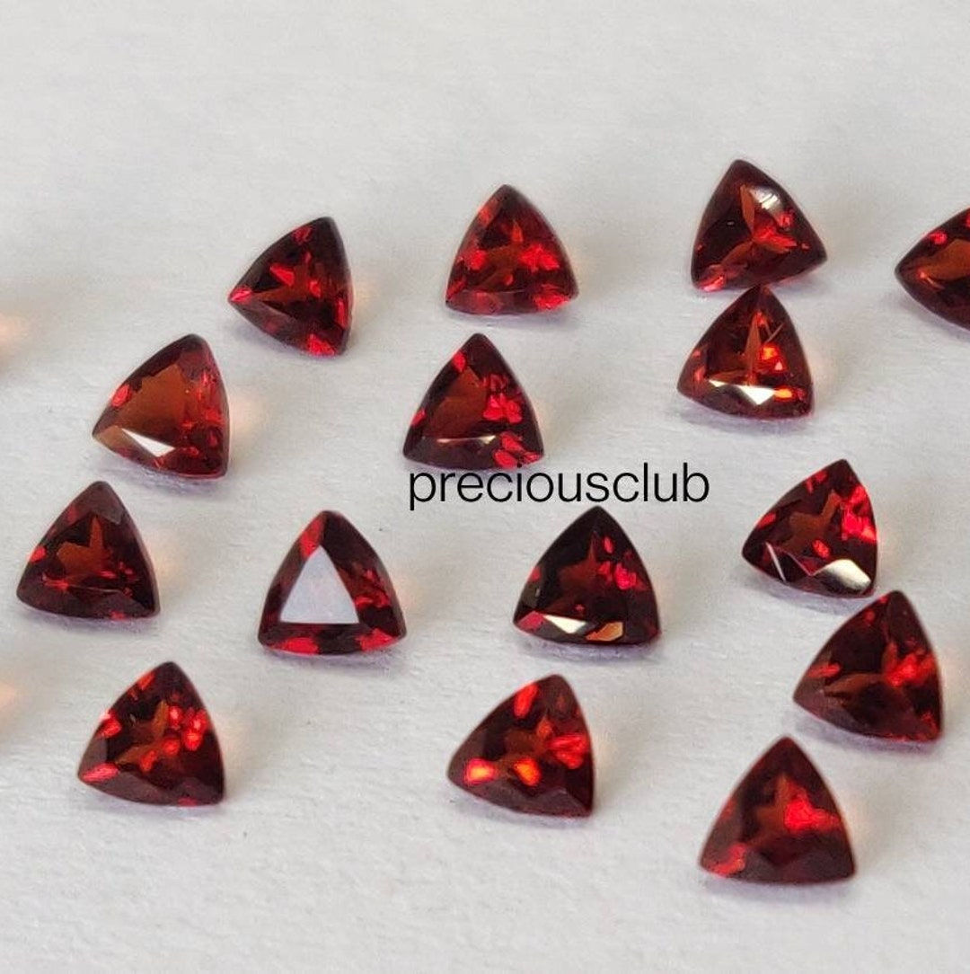 Natural Red Garnet Trillion Cut 6 Mm Faceted - Loose Garnet AAA Top ...