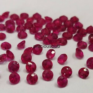 Natural Brilliant Cut Ruby 2.5 Mm Round Faceted Cut AAA Quality Loose ...
