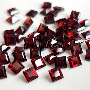 Natural Red Garnet Square Cut 4 Mm Faceted Loose Garnet AAA - Etsy