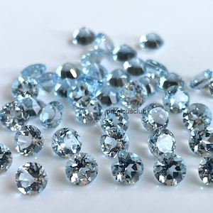 Natural Sky Blue Topaz Round Cut 6mm Faceted - Loose Topaz AAA High ...