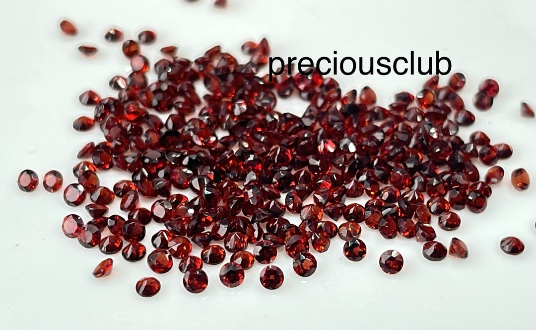 Grenat rouge naturel rond 2 mm facetté - Grenat en vrac AAA de qualité ...