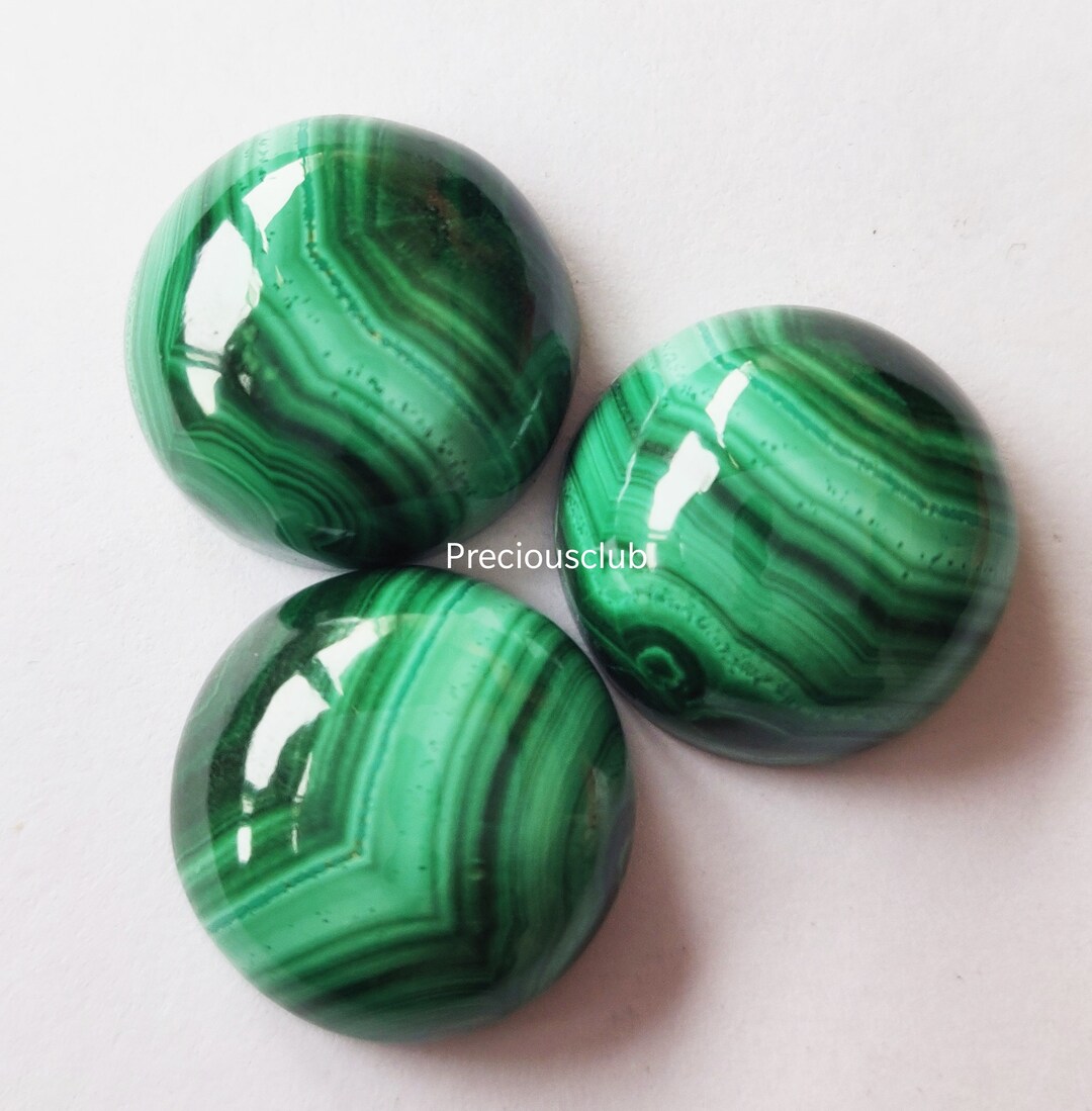 Natürliche Malachit Cabochon 9 mm Runde flache Rückseite - loser ...