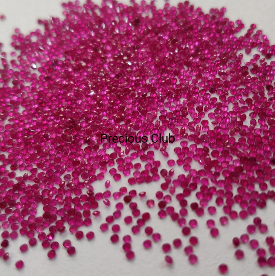 Natural Brilliant Cut Ruby Round 1mm Faceted AAA Quality- Loose Ruby ...