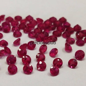 Natural Brilliant Cut Ruby 2.5 Mm Round Faceted Cut AAA Quality Loose ...
