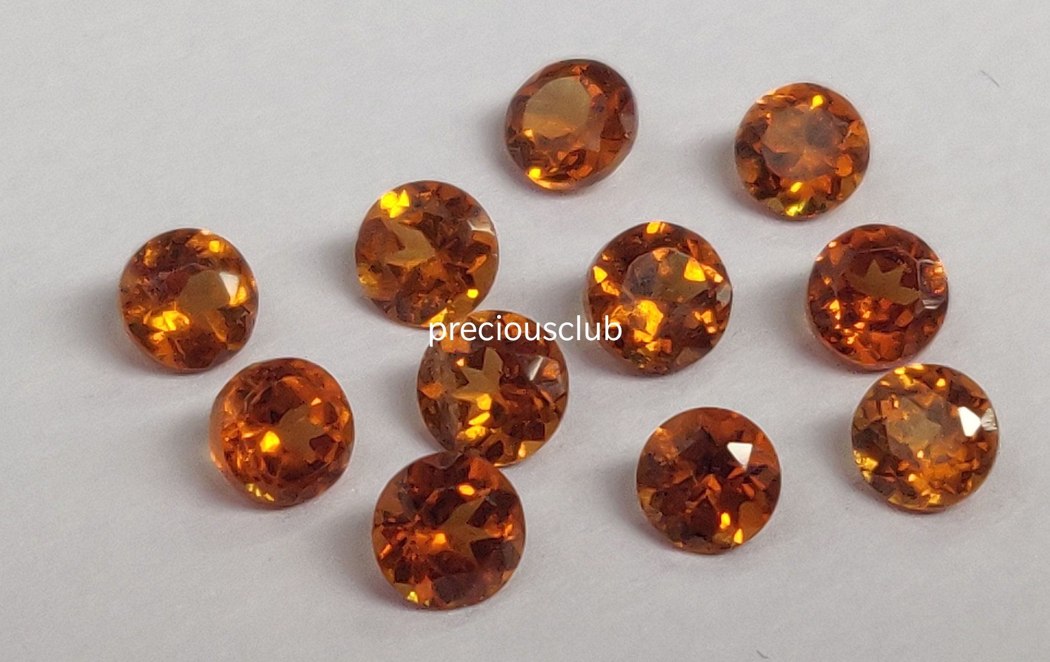 Natural Hessonite Orange Garnet Round Cut 6 Mm Faceted AAA - Etsy UK