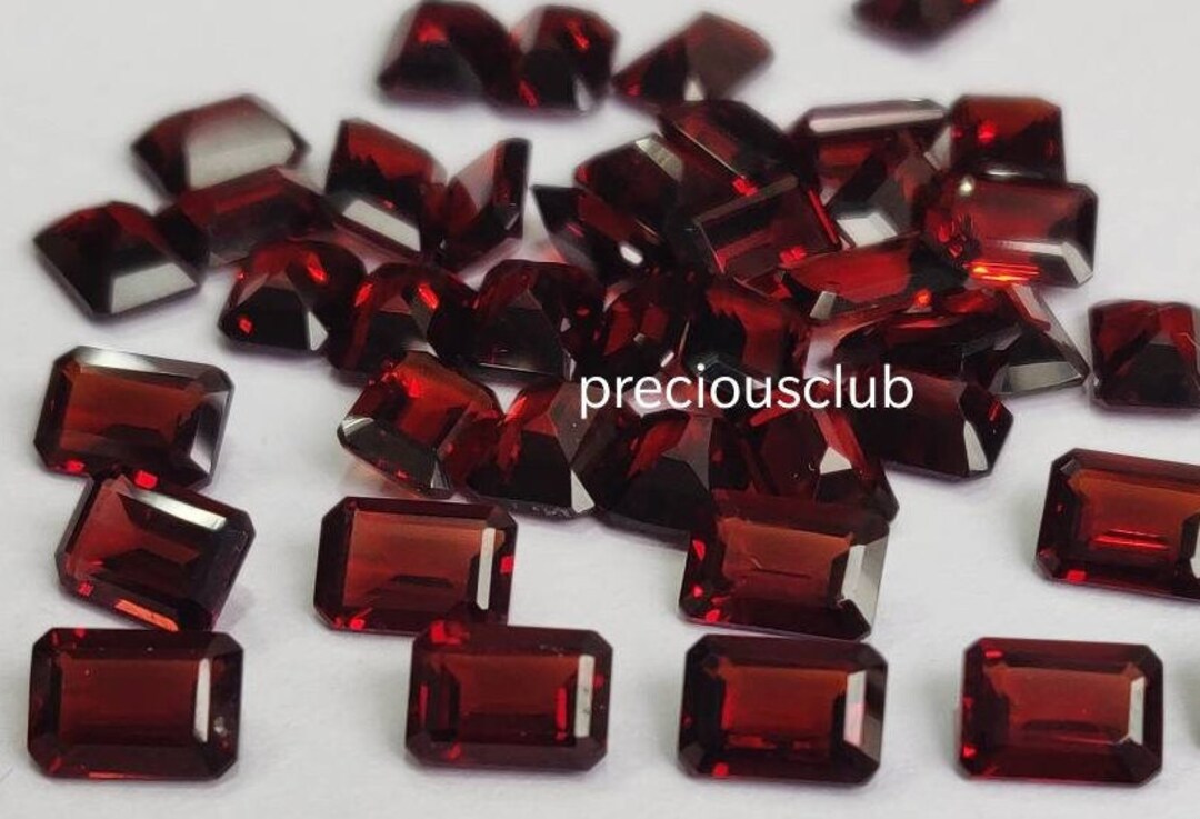 Natural Red Garnet Octagon Cut 6x8mm Faceted - Loose Garnet AAA Top ...
