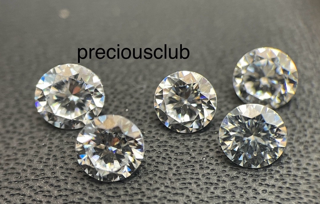 Sparkling E-F White Moissanite 6mm Round Cut Stone - VS Clarity ...