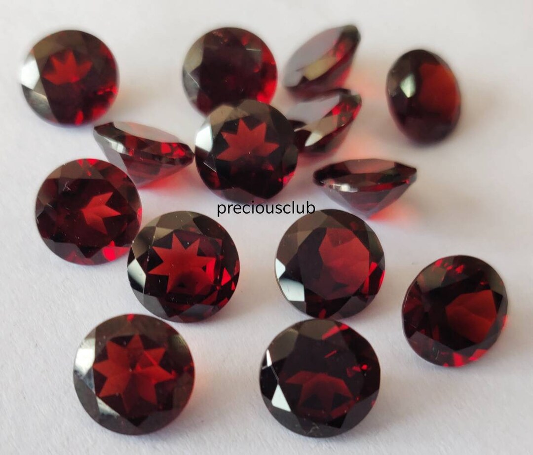 Natural Red Garnet Round 6mm Faceted - Loose Garnet AAA Top Quality - Etsy
