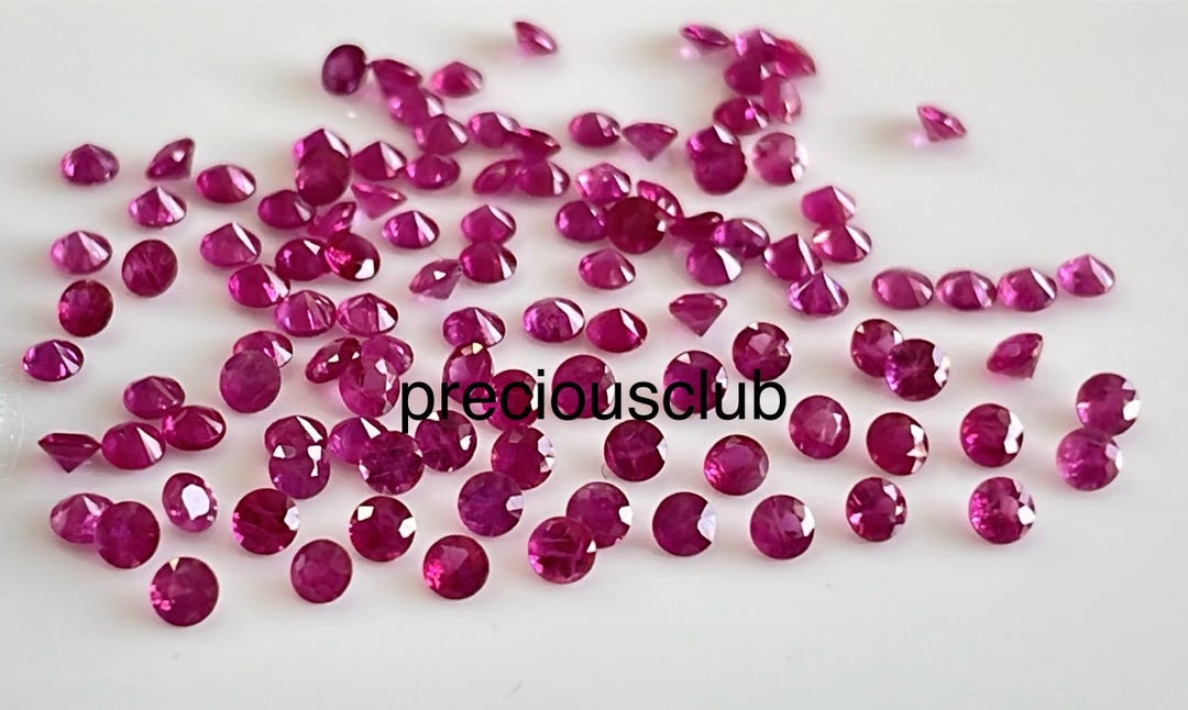 Buy Natural Brilliant Cut Ruby 2.75mm Round Faceted Cut AAA Quality ...