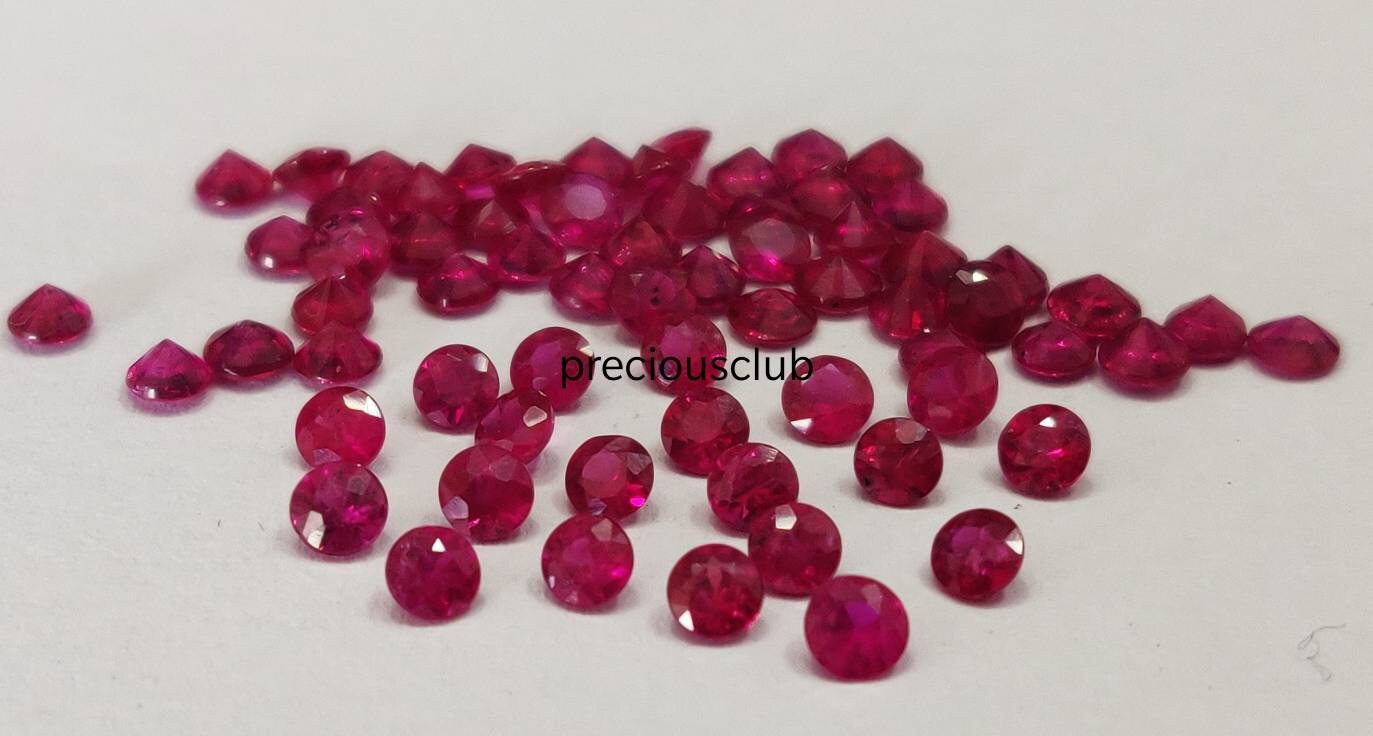 Natural Brilliant Cut Ruby 2 Mm Round Faceted Cut AAA Quality - Etsy