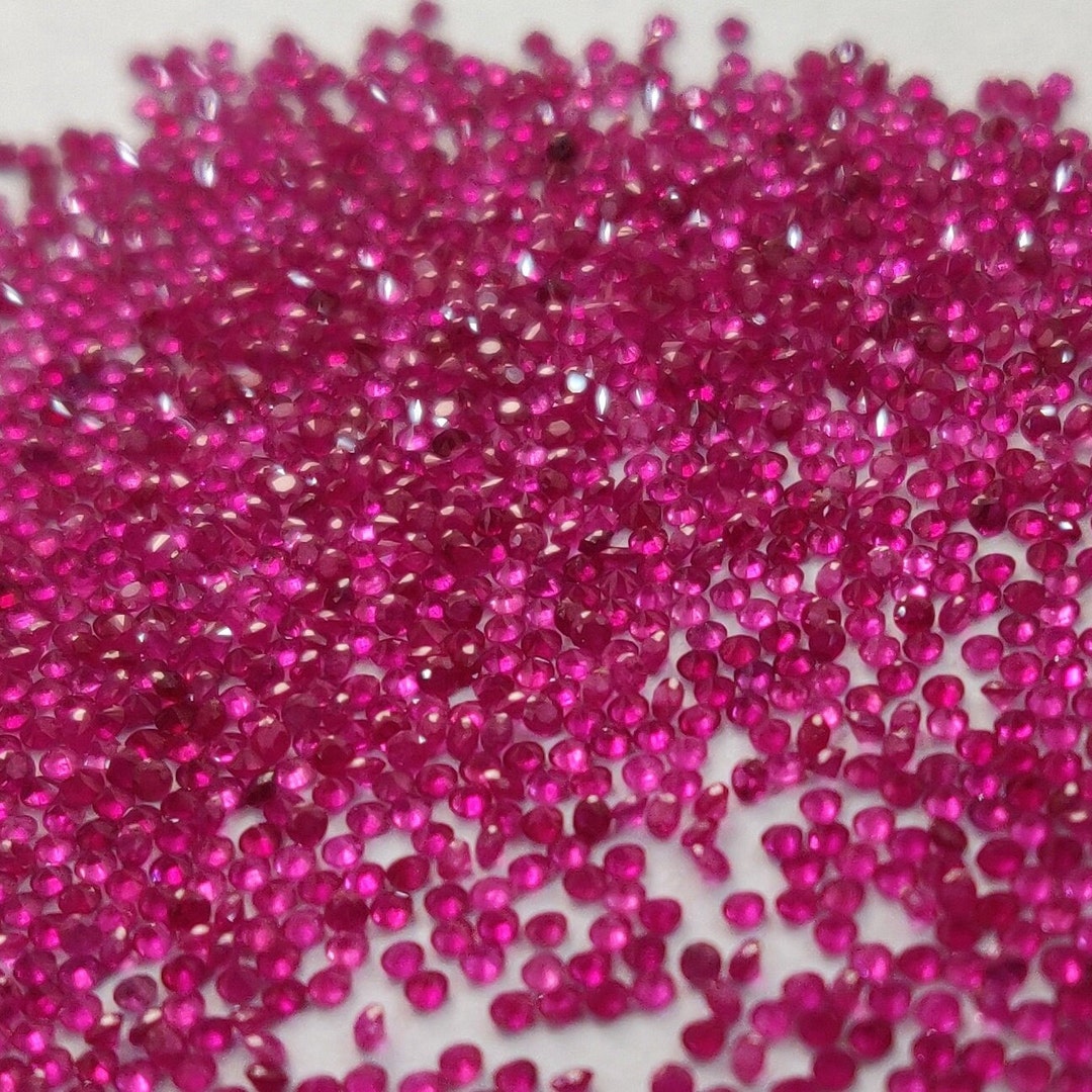 Natural Brilliant Cut Ruby 1.75mm Round Faceted Cut AAA Quality- Loose ...