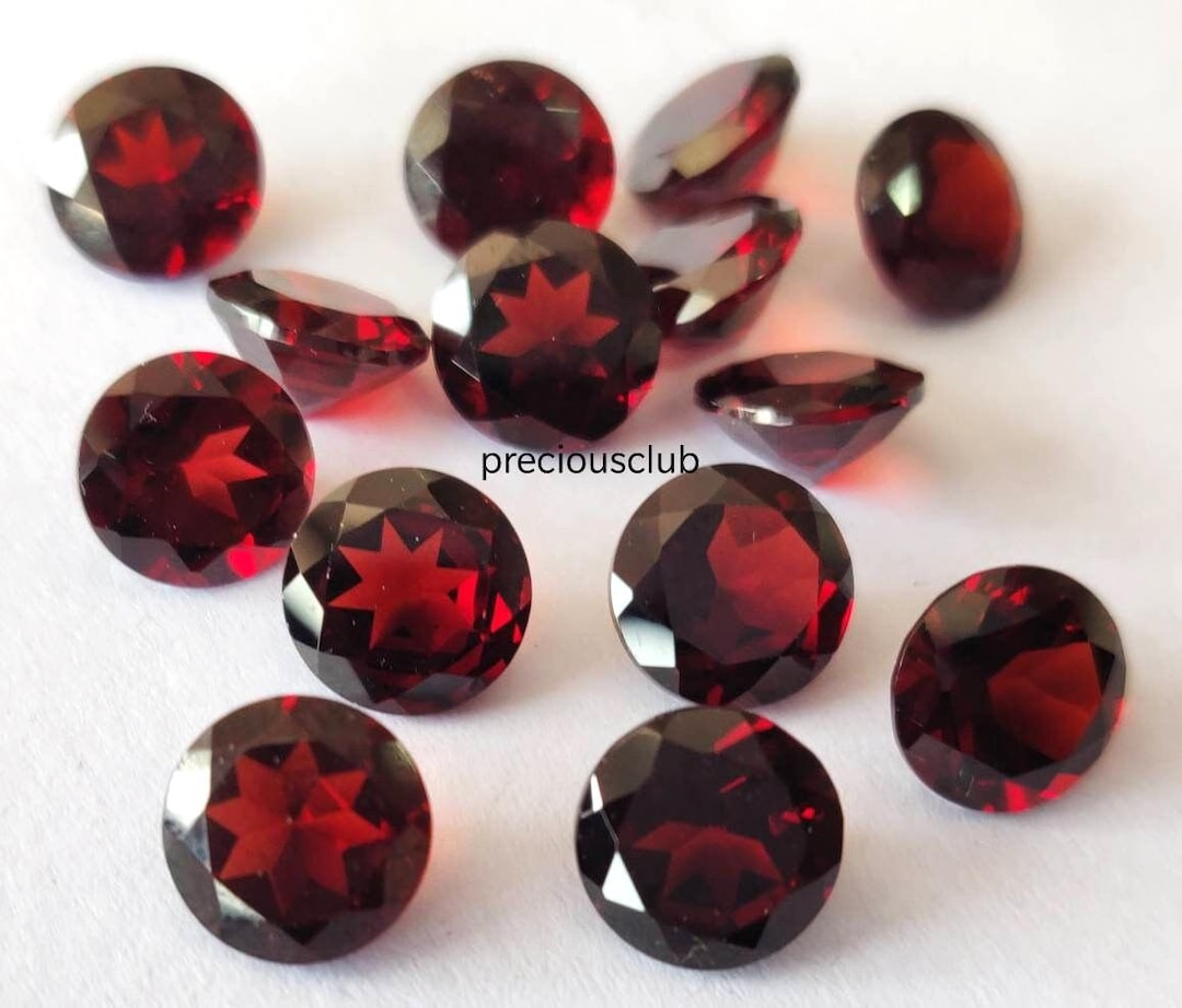 Natural Red Garnet Round 6mm Faceted - Loose Garnet AAA Top Quality - Etsy