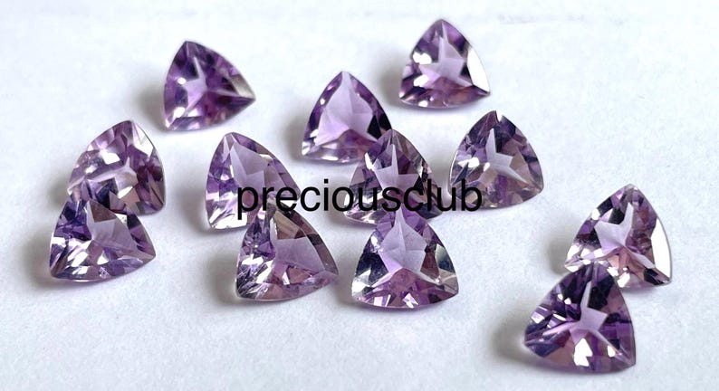 Natural Pink Amethyst Trillion 3mm Faceted -loose Pink Amethyst AAA Top ...
