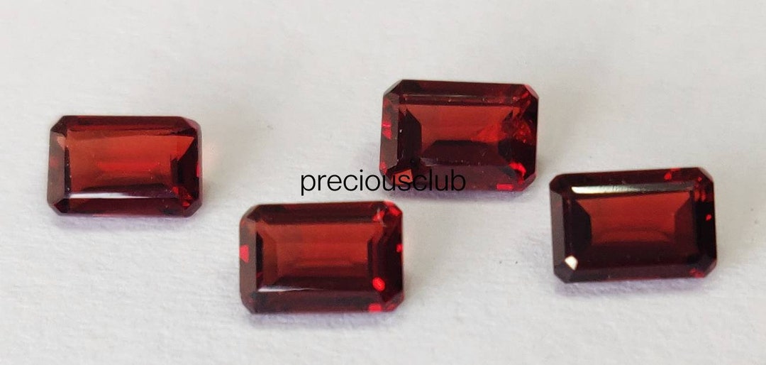 Natural Red Garnet Octagon Cut 4x6 Mm Faceted Loose Garnet - Etsy