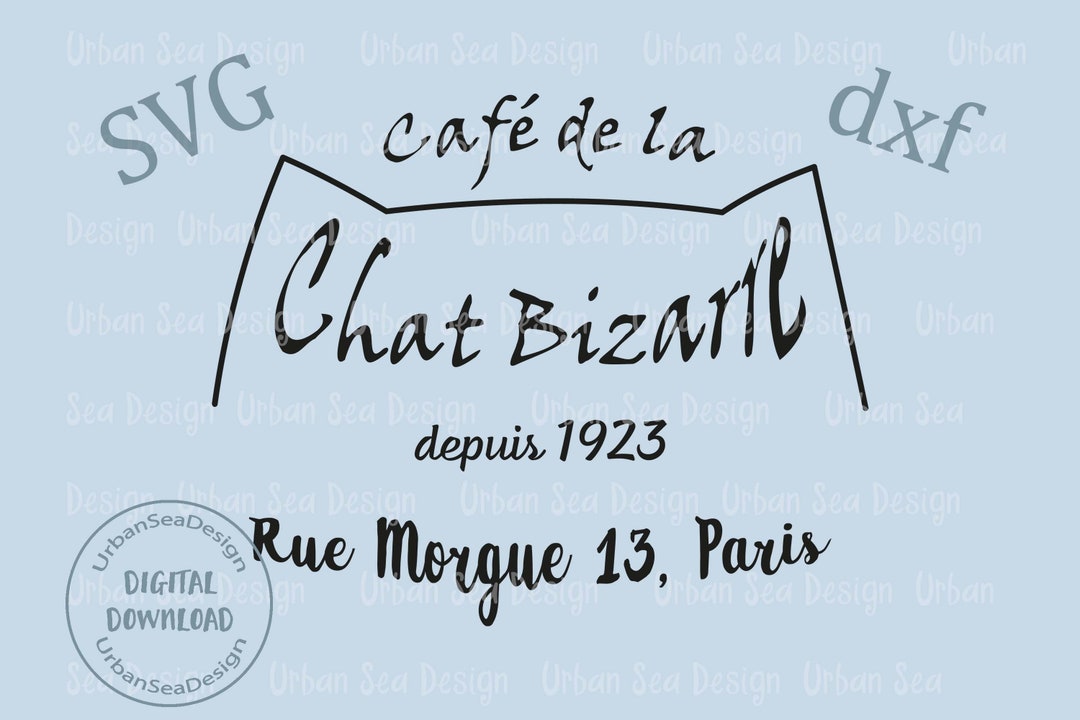 French Cafe Sign, Paris Coffee House Style, Kitchen Decor, Svg Dxf ...