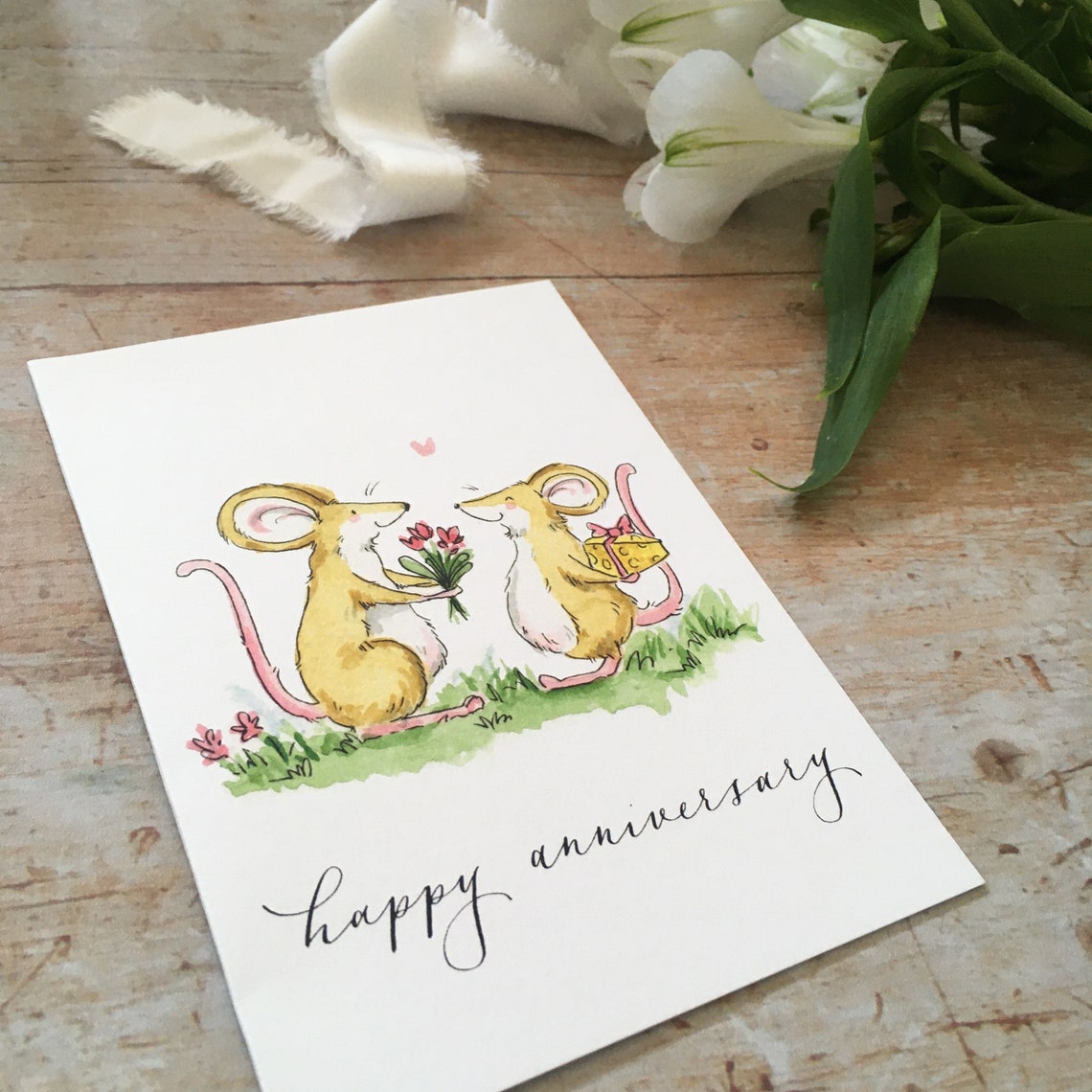 Happy Anniversary Card Anniversary Card Cute Card Blank - Etsy