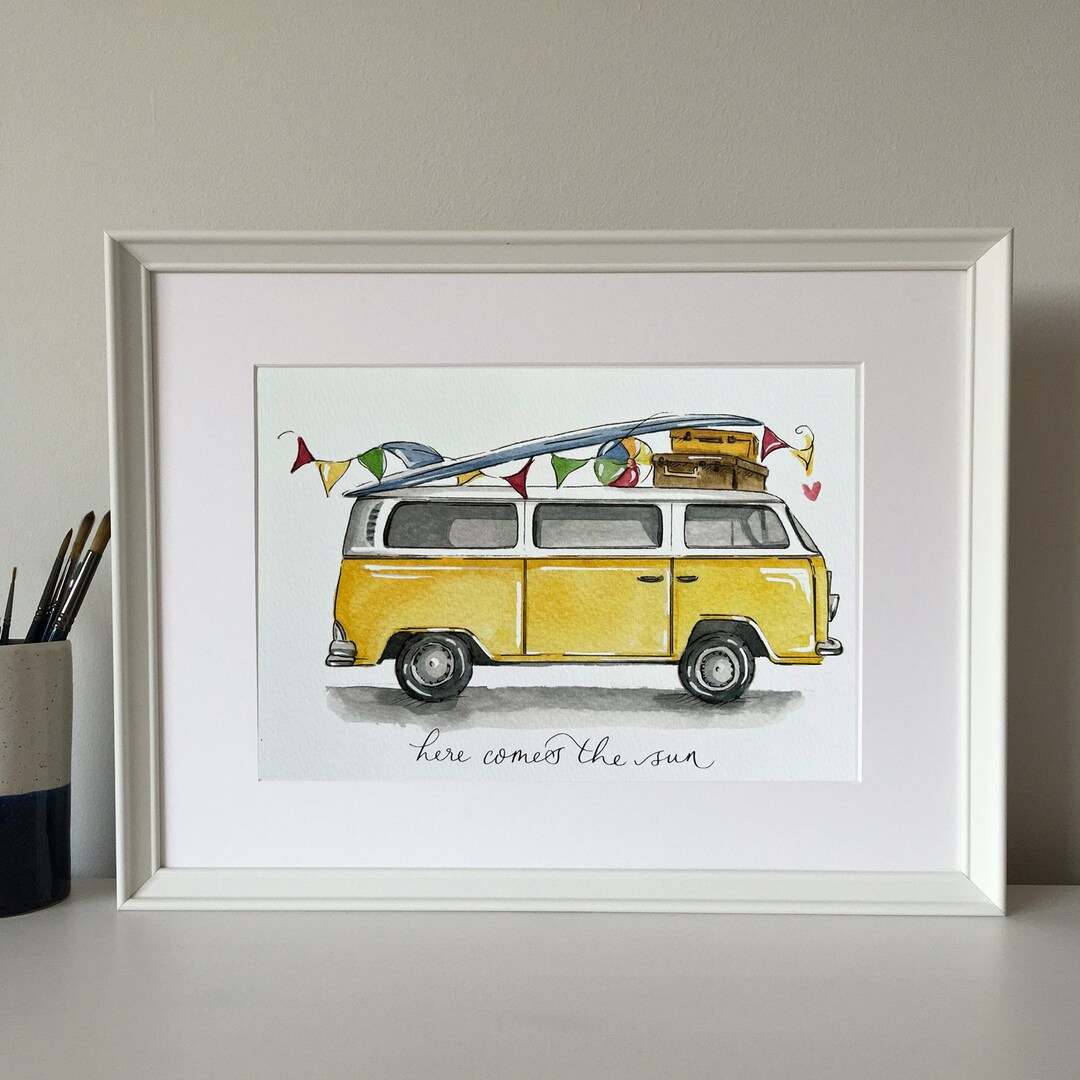 A5 Size Art Print Camper Van Art Print Camper Van Print Unframed Van ...