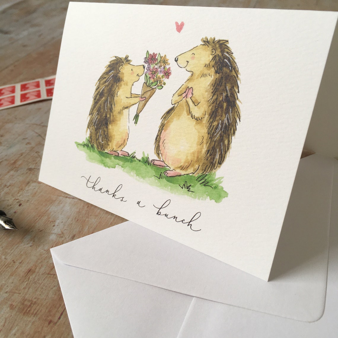 Thank You Hedgehog Card Thank You Greeting Card Hedgehog | Etsy UK