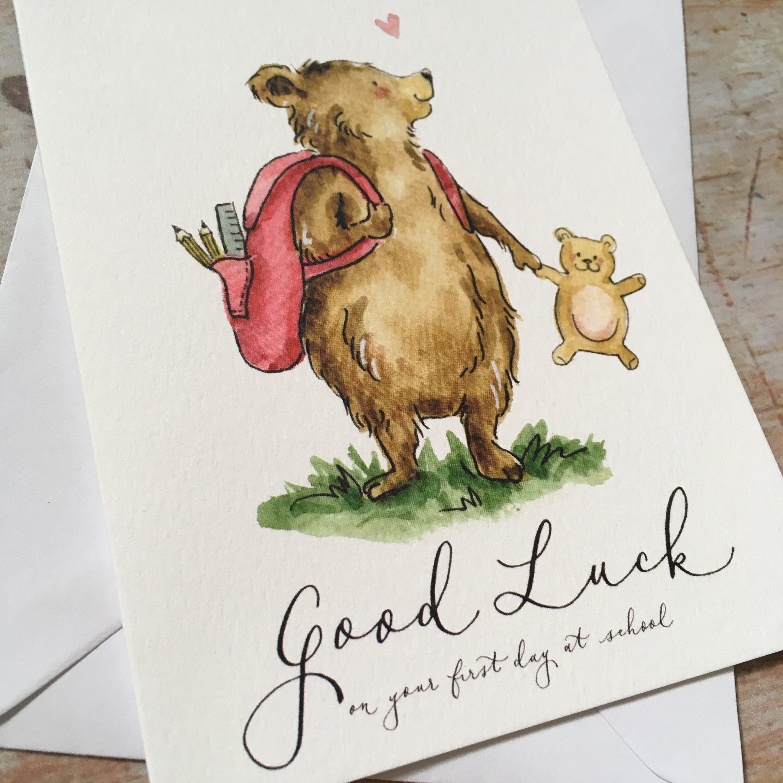 Good Luck on Your First Day at School Card Good Luck Card - Etsy UK