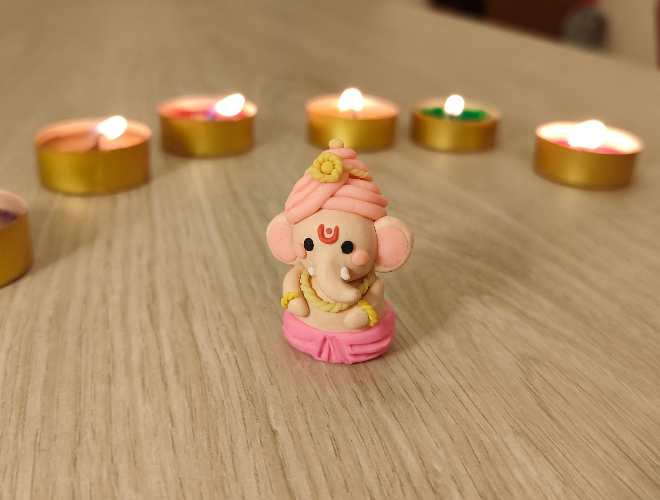 Pink Ganesh Laxmi Miniatures Dolls, Figures, Figurines, Idols, Mini ...