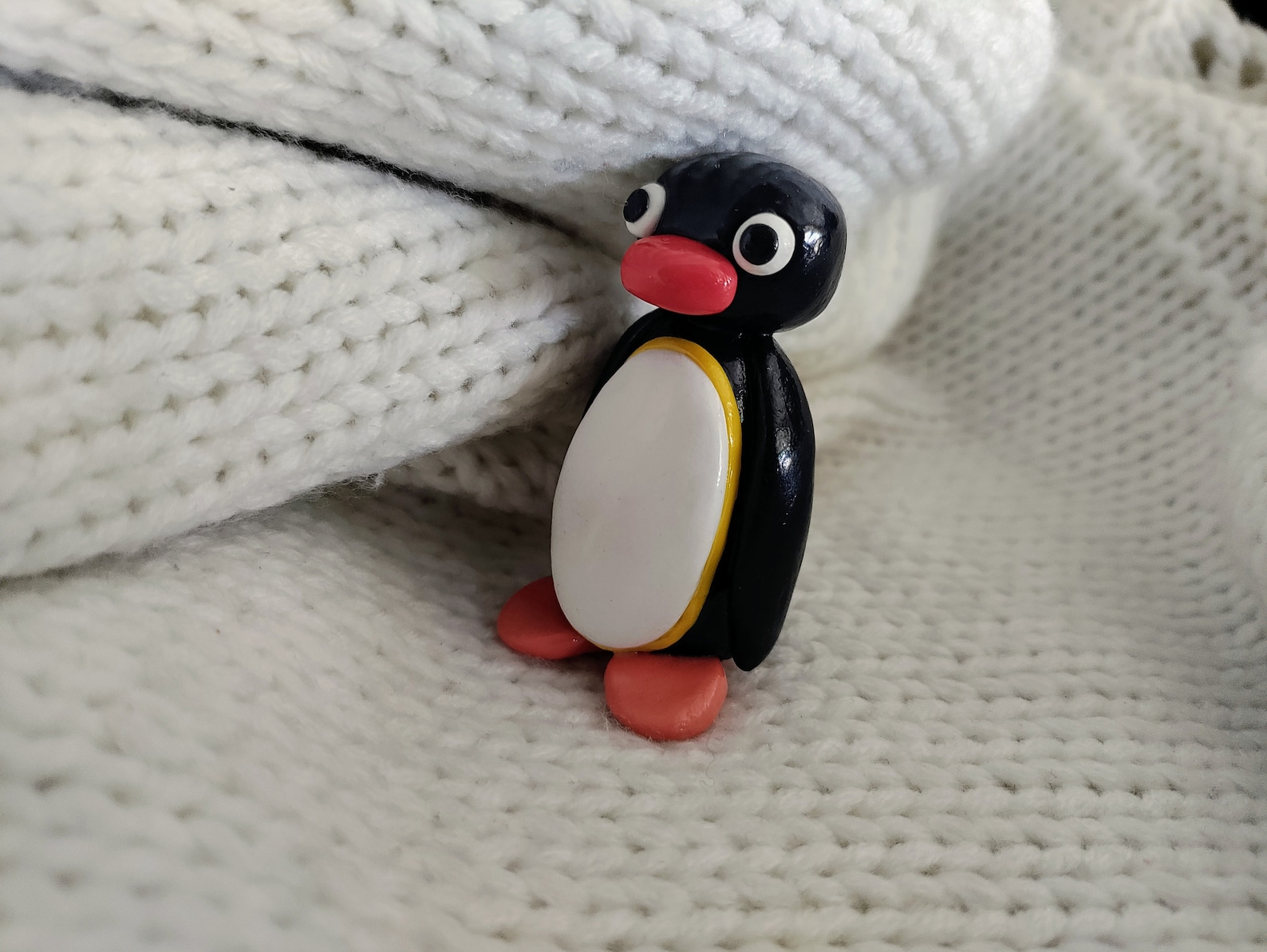 Handmade Pingu Figurine: Collectible Penguin With Placard - Etsy