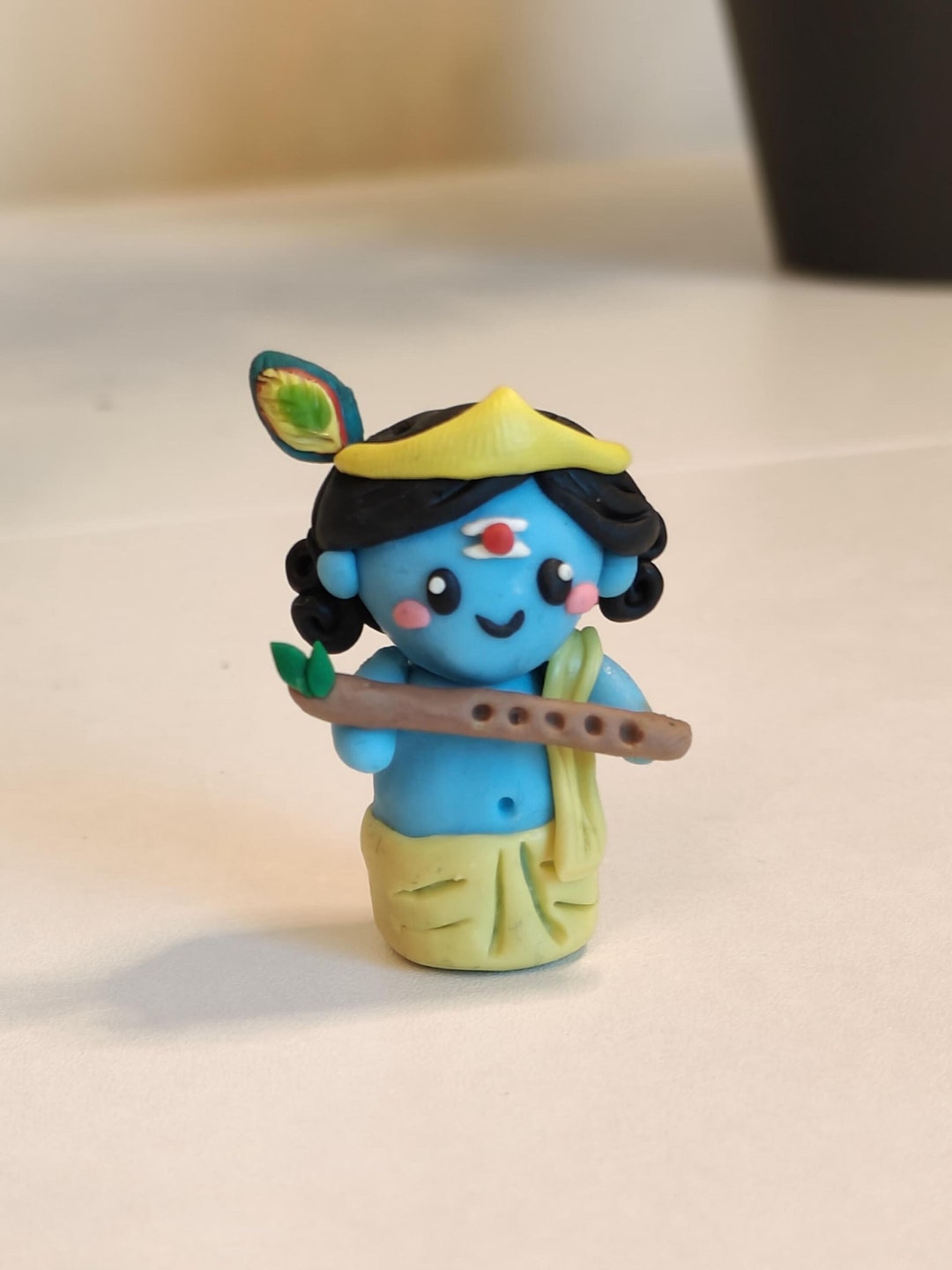 Handmade Baby Krishna Figurine: Polymer Clay Hindu God Idol - Etsy
