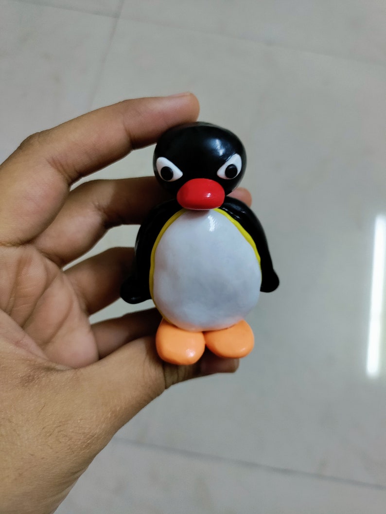 Angry Pingu and Pinga Figure Figurine Doll Toy, Handmade, Penguins, 90s ...