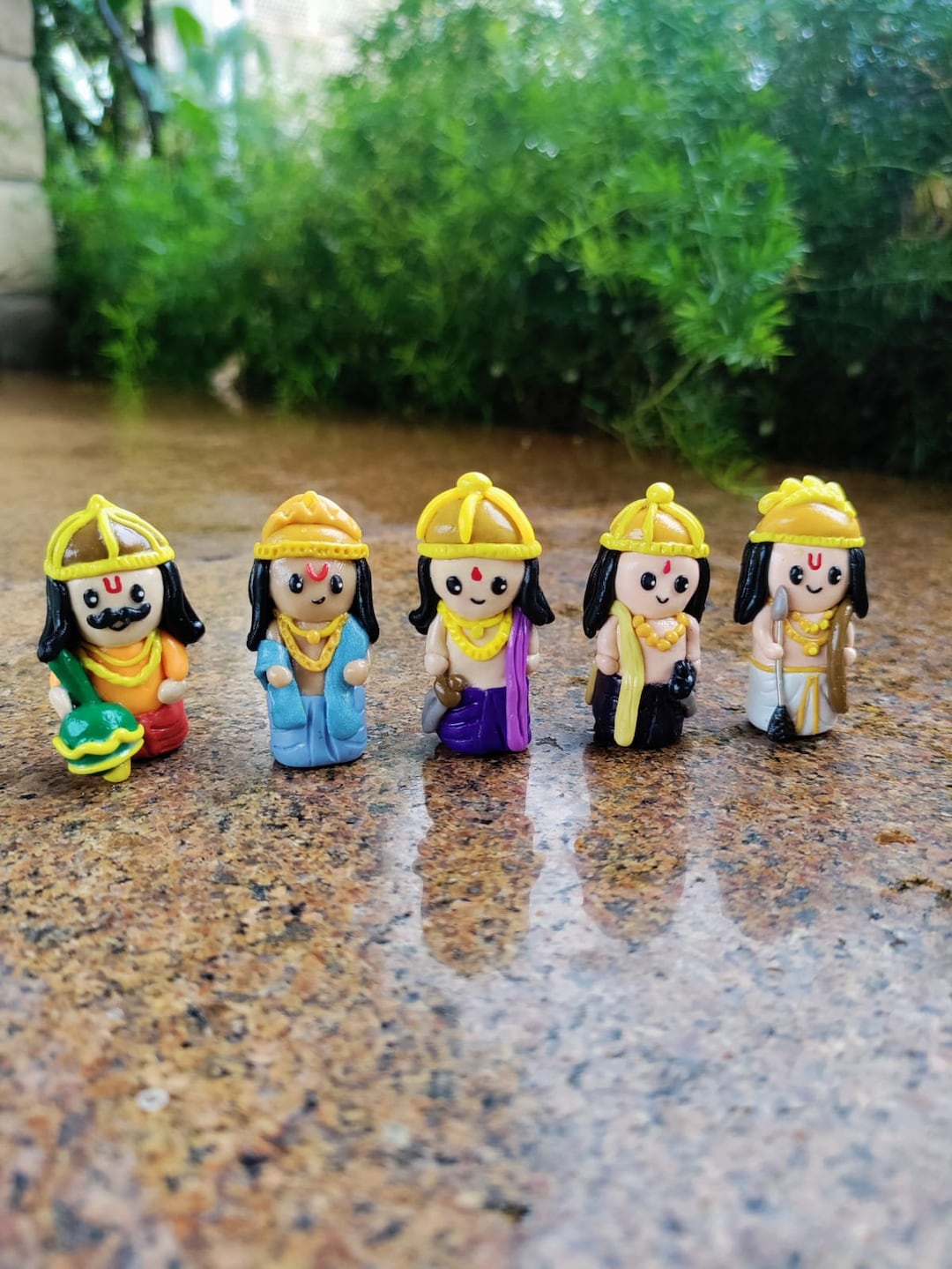 Miniature Pandav Set Mahabharat, Arjun, Bheem, Nakul, Sahdev ...