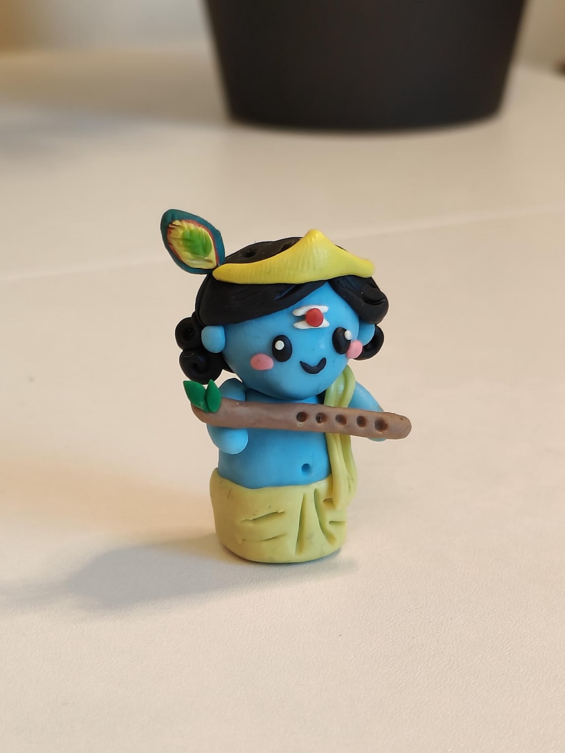 Handmade Baby Krishna Figurine: Polymer Clay Hindu God Idol - Etsy