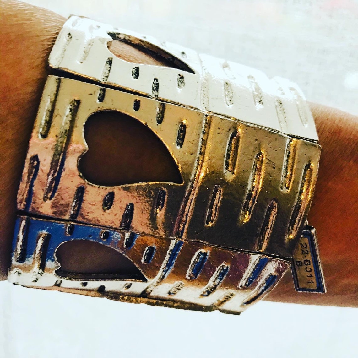 Chrome Heart Cuff Bracelet - Etsy Sweden