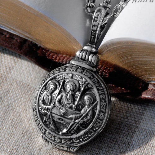 Holy Trinity Orthodox Locket Christian Jewelry Pendant Saint - Etsy