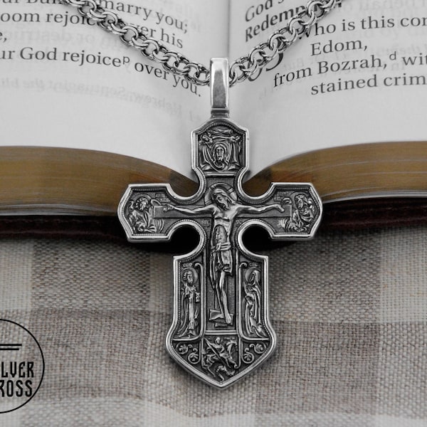 Large Russian Orthodox Cross Necklace - Etsy