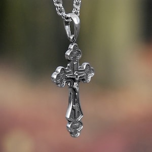 Large Orthodox Pectoral Silver Cross Necklace for Men - Priest Orthodox ...