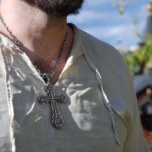 Extra Large Pectoral Orthodox Priest Cross Necklace - Clergy Silver ...